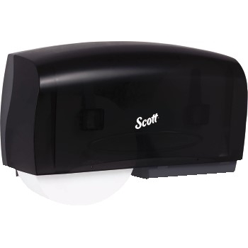 Scott Essential Coreless Twin Jumbo Roll Toilet Paper Dispenser, 20.1" x 10.9" x 5.9", Black ...