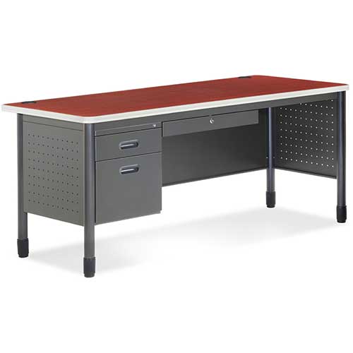 OFM™ Mesa Series Model 66366 3-Drawer Single Pedestal Steel Desk with ...