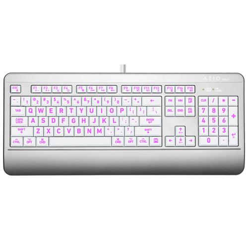 AZIO Vision Backlit Antimicrobial Keyboard for Mac, 3 Color LED, Silver ...