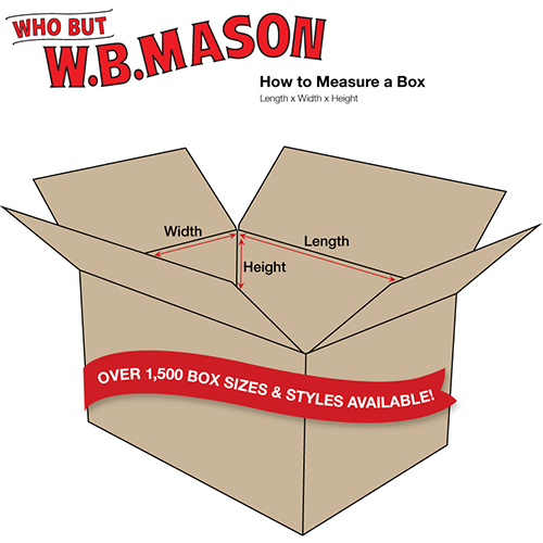 W.B. Mason Co. Corrugated boxes, 5" x 5" x 8", Kraft, 25/BD - WB Mason