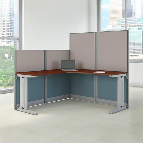 Bush Business Furniture Office In An Hour 65"W x 65"D L-Shaped Cubicle ...
