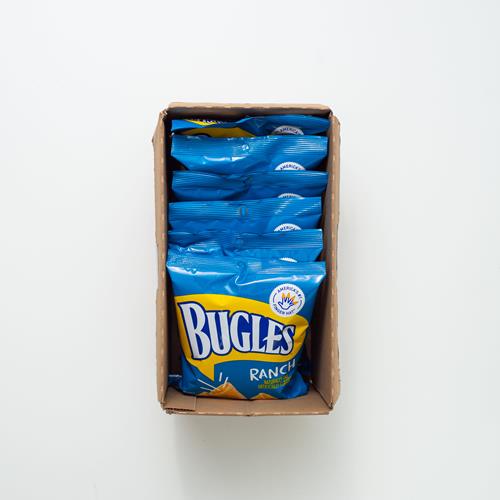 Bugles Crispy Corn Chips, Ranch, 3 oz, 6/Case - W.B. Mason