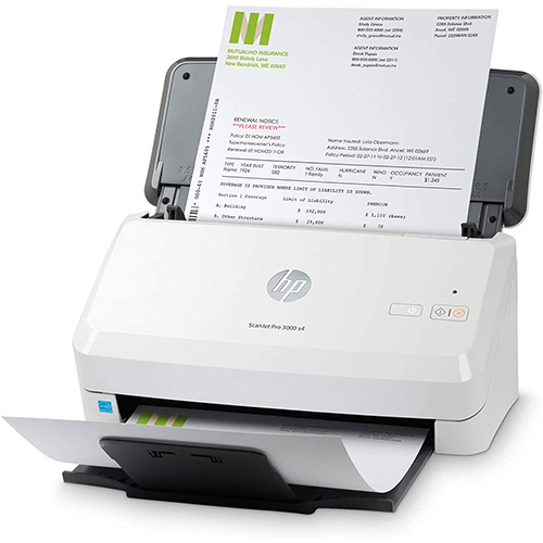 HP Scanjet Pro 3000 s4 Duplex Desktop Document Scanner, White - W.B. Mason