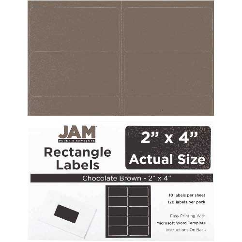 JAM Paper Shipping Address Labels, Standard Mailing, 2" x 4", Chocolate ...