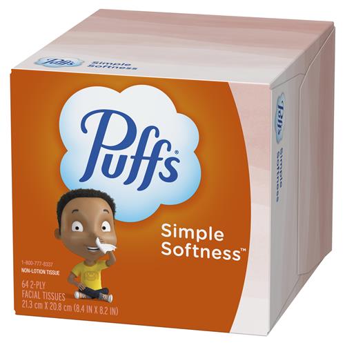 Puffs® Simple Softness Non-Lotion Facial Tissue, White, 64 Facial ...
