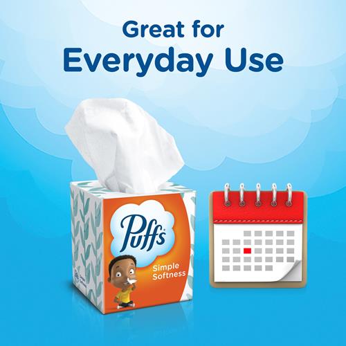 Puffs® Simple Softness Non-Lotion Facial Tissue, White, 64 Facial ...